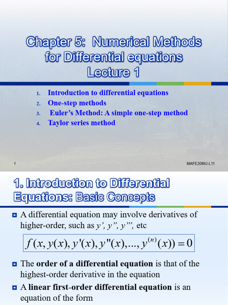 Numerical Methods for Differential Equations | PDF | Equations ...