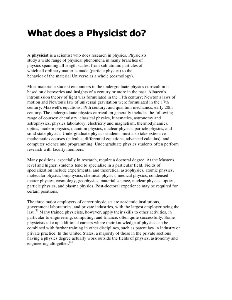 What Do Physicist Do | PDF
