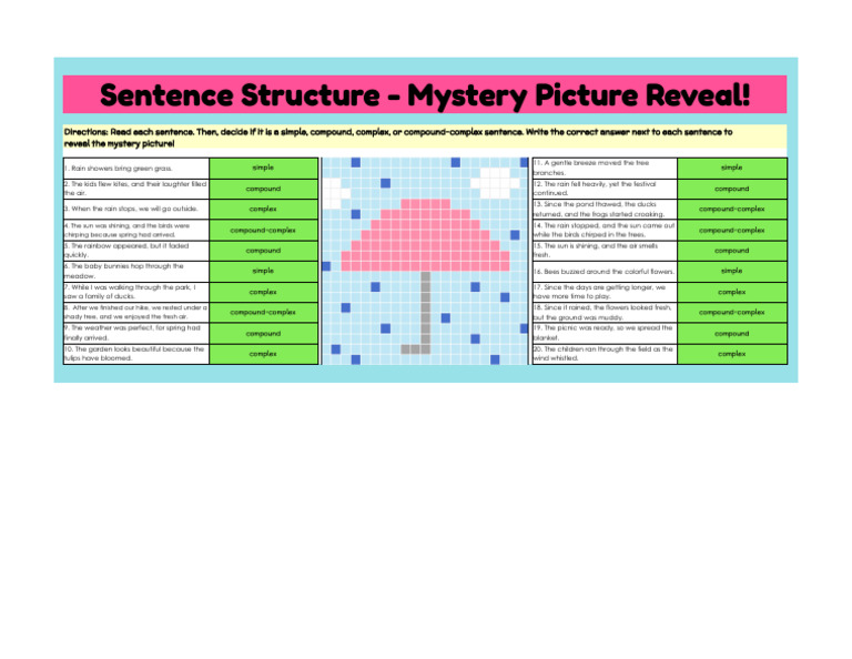 Sentence Structure Mystery Activity | PDF | Chess Openings | Chess Theory