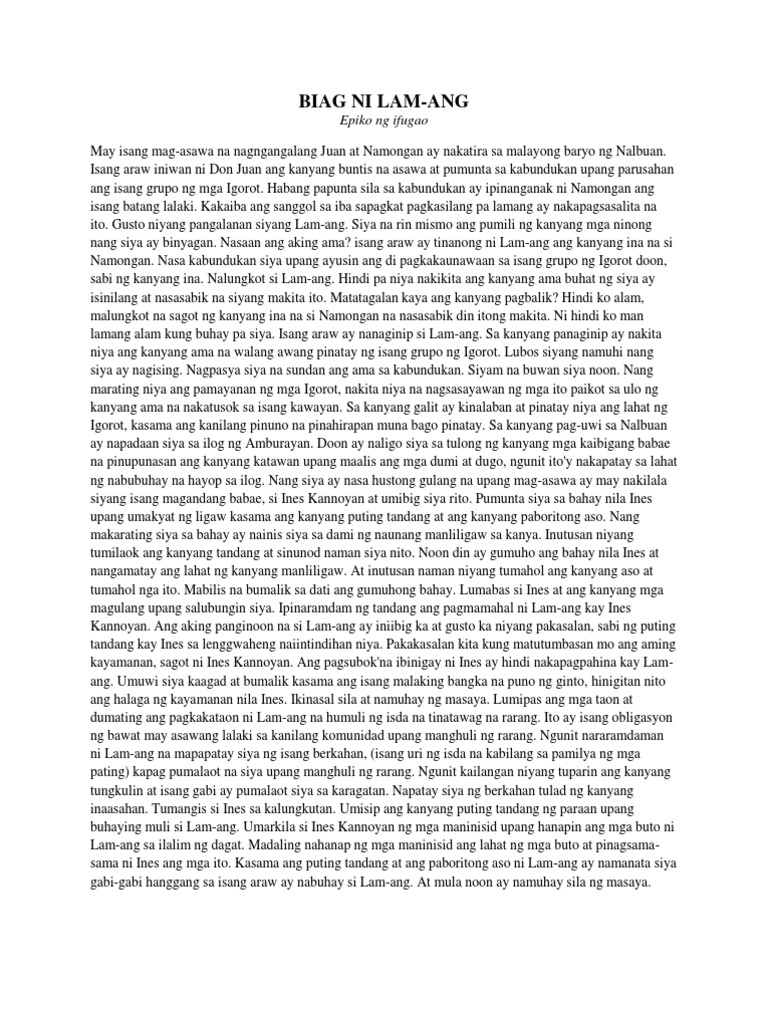 Biag Ni Lam-Ang | PDF