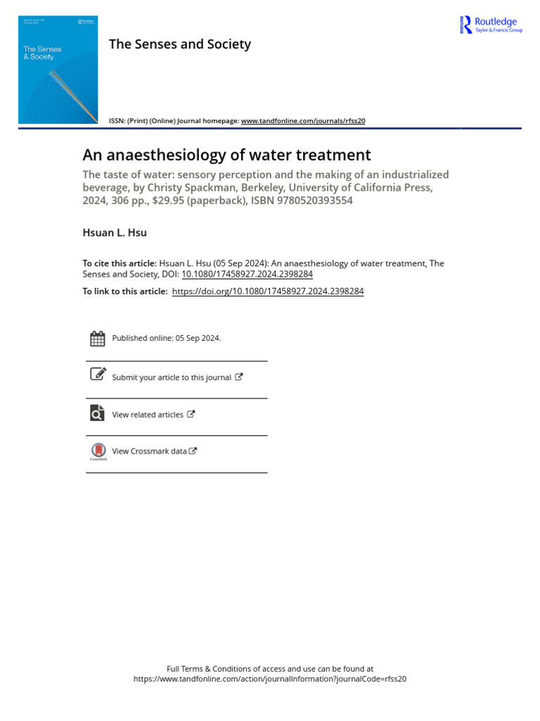 An_anaesthesiology_of_water_treatment_re | PDF | Water | Perception