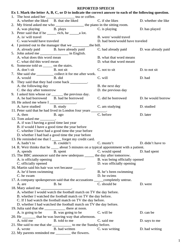Reported speech | PDF