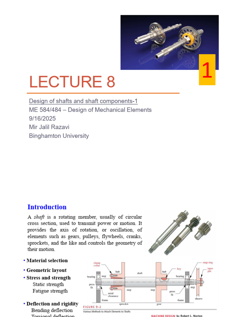 Lecture 8- Design of Shafts and Shaft Components 1 | PDF | Strength Of ...