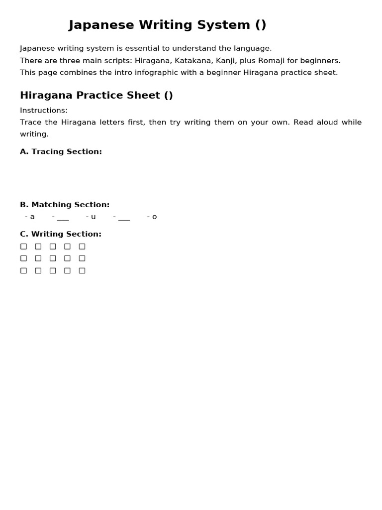 Learn Japanese Hiragana Basics | PDF