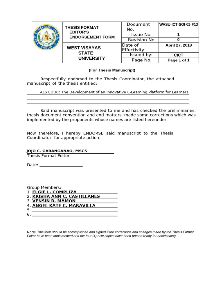 SOI 03 F13 Thesis Format to Thesis Coordinator (1) | PDF