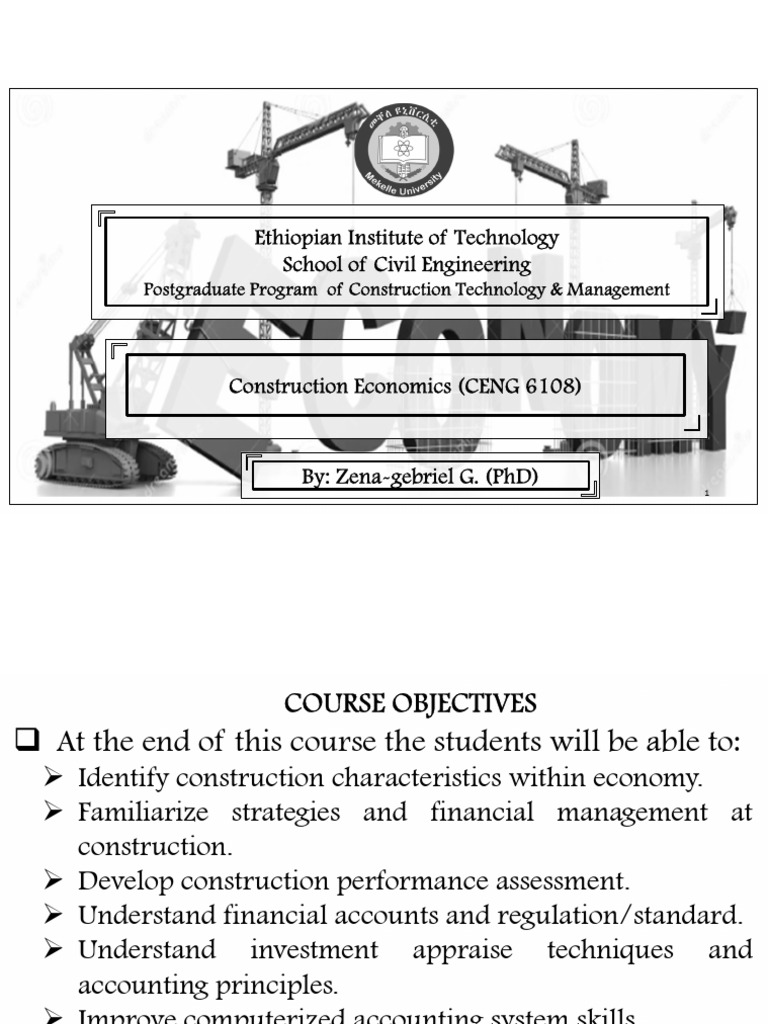 Construction Economics - Lecture Note | PDF | Guarantee | Interest