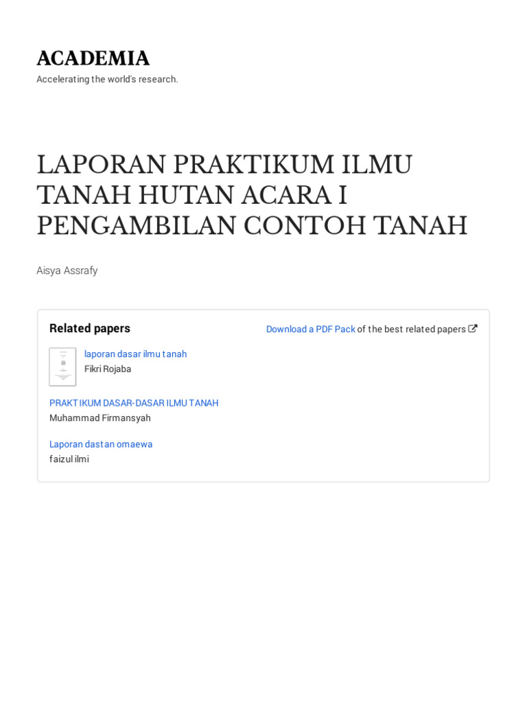 Praktikum Pengambilan Contoh Tanah | PDF