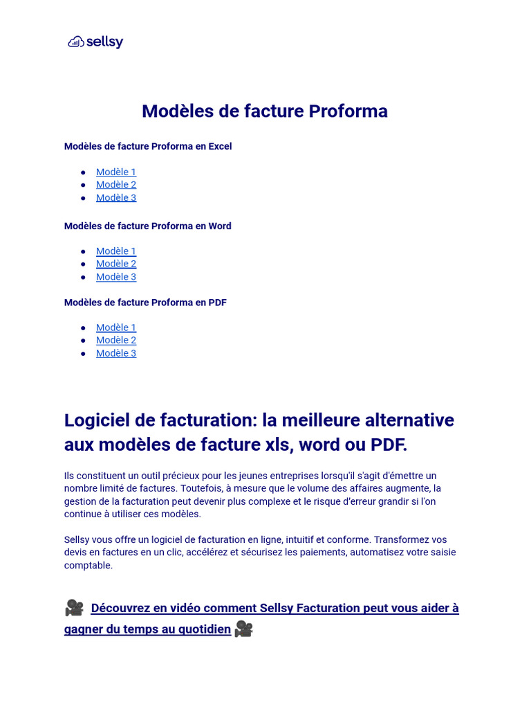 Modèles de Factures Proforma en Excel | PDF