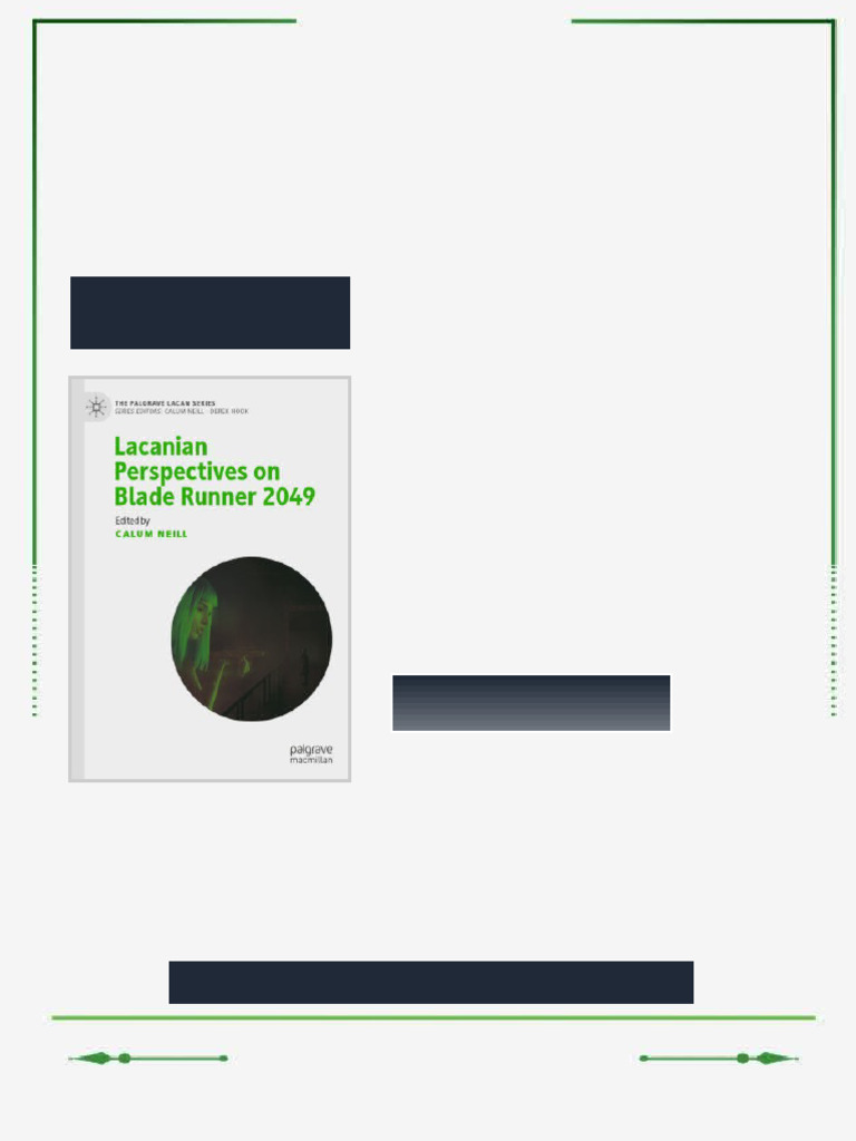 Lacanian Perspectives on Blade Runner 2049 1st ed. Edition Calum Neill ...