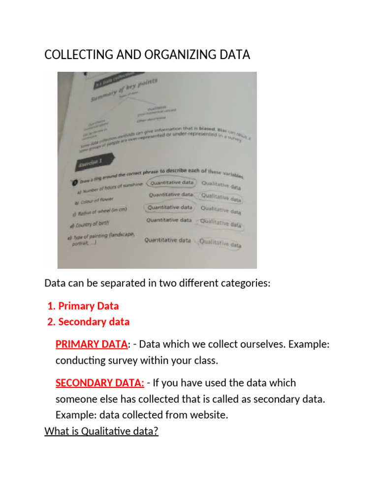 Data Collection: Types and Methods Explained | PDF | Data ...