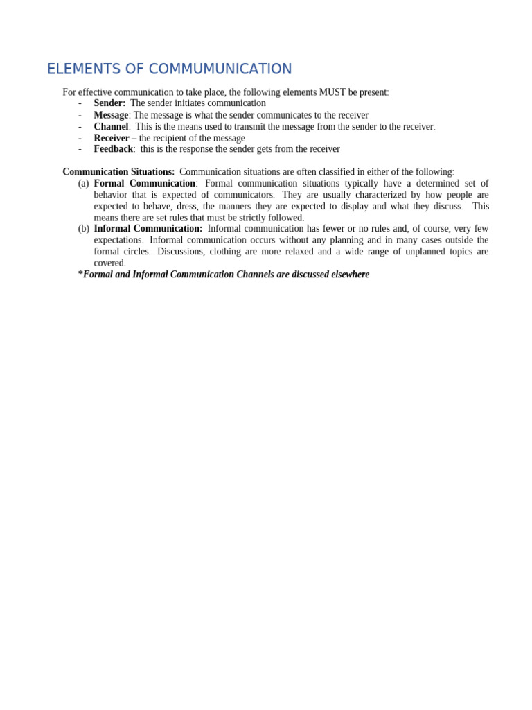 Key Elements of Effective Communication | PDF | Communication ...