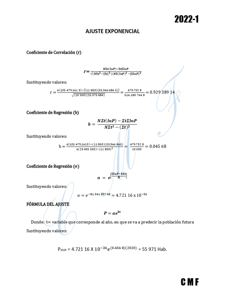 c. 2022 1 Ajuste Exponencial | PDF