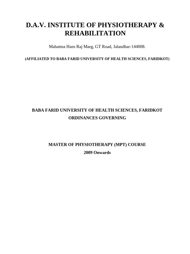 syllabus_MPT | PDF | Physical Therapy | Breathing