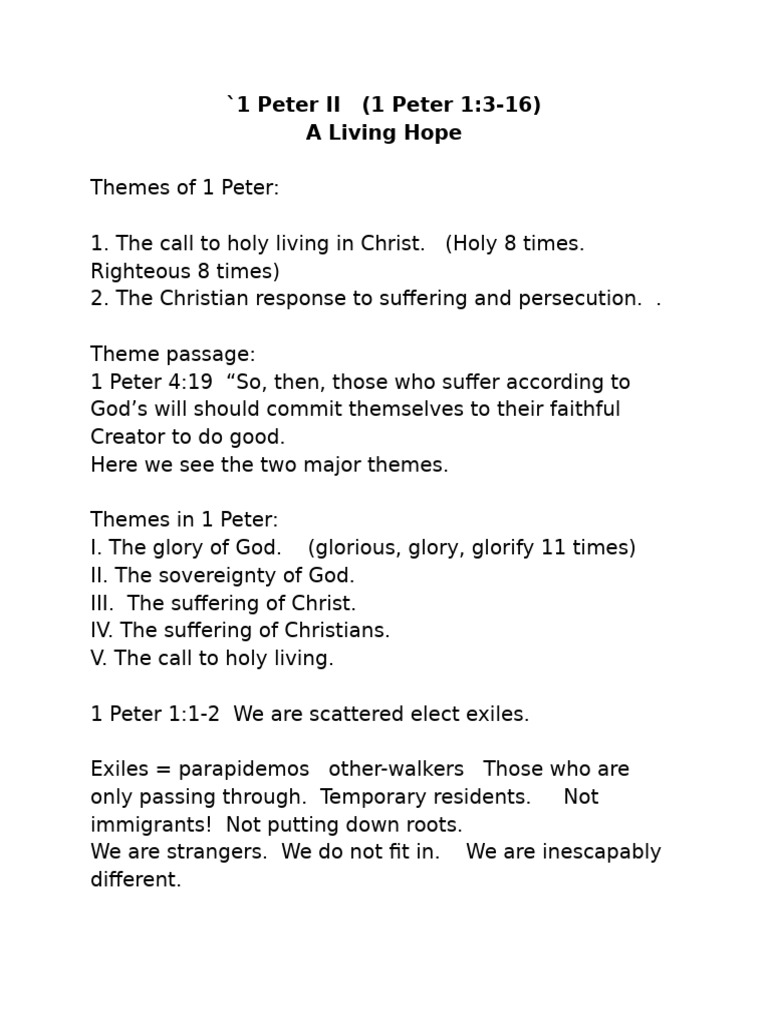1 Peter II a Living Hope | PDF | Glory (Religion) | Jesus