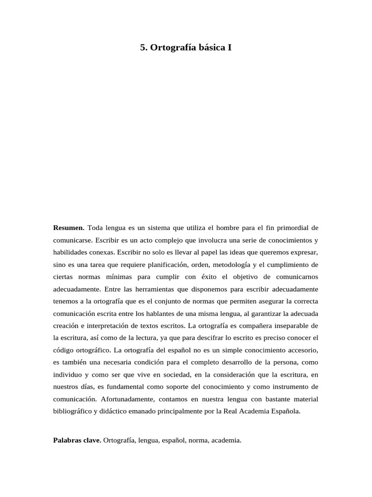 Importancia de la Ortografía en Español | PDF | Ortografía | Escritura