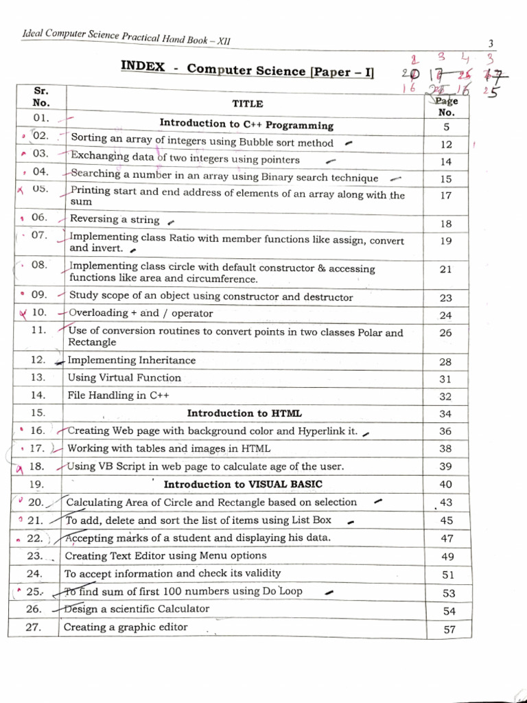 12th cs2 practical handbook 2026 | PDF | Pointer (Computer Programming) | Binary Coded Decimal