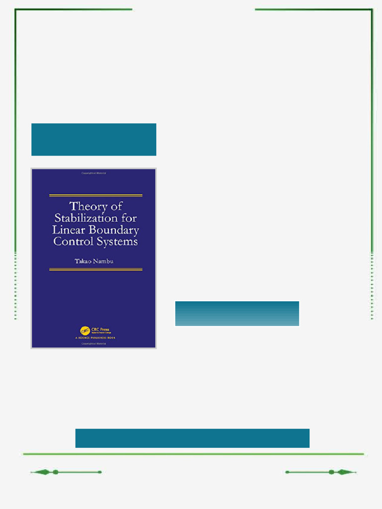 Theory of stabilization for linear boundary control systems 1st Edition ...