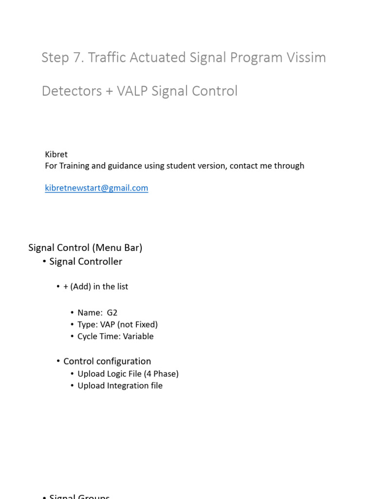 Vissim Traffic Signal Control Guide | PDF