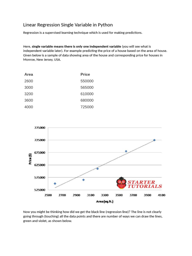 Linear Regression in Python Tutorial | PDF | Errors And Residuals ...