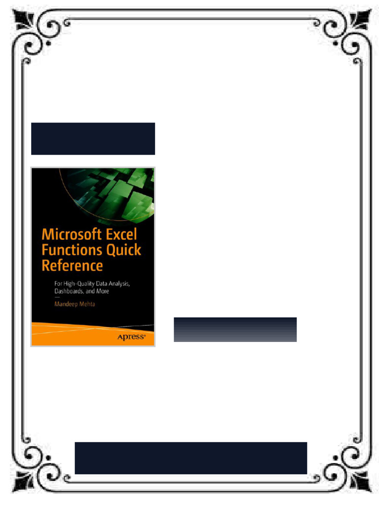 Microsoft Excel Functions Quick Reference: For High-Quality Data ...