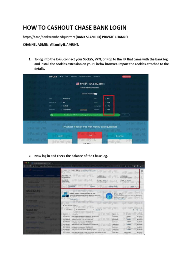 How to Cashout Chase Bank Login | PDF