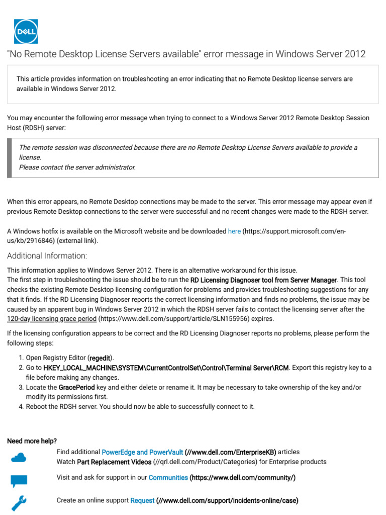 _No Remote Desktop License Servers Available_ Error Message in Windows ...