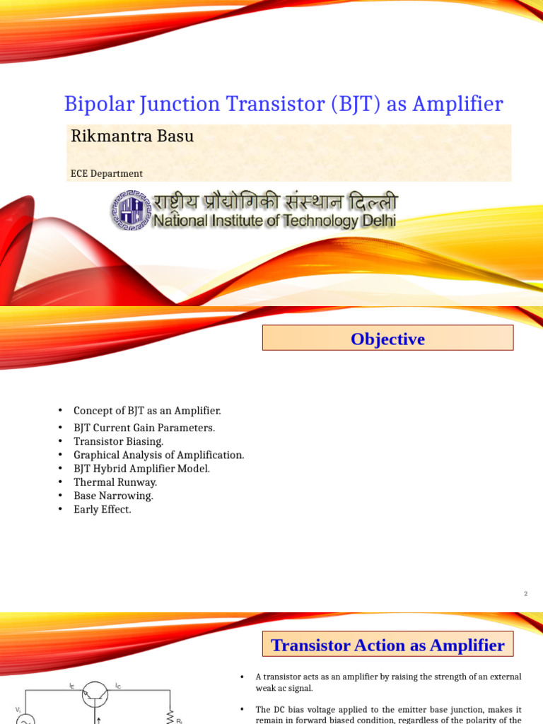 BJT Amplifier Fundamentals and Analysis | PDF | Bipolar Junction ...