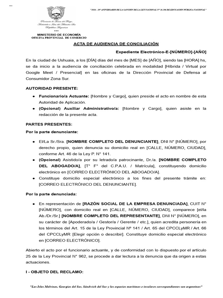 Modelo de Acta Para Audiencias | PDF