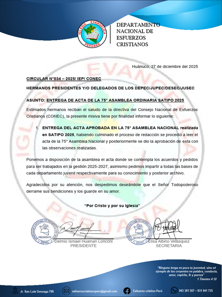 Circular N°034-2025 DENEC | PDF