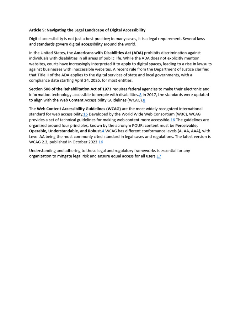 Legal Requirements for Digital Accessibility | PDF