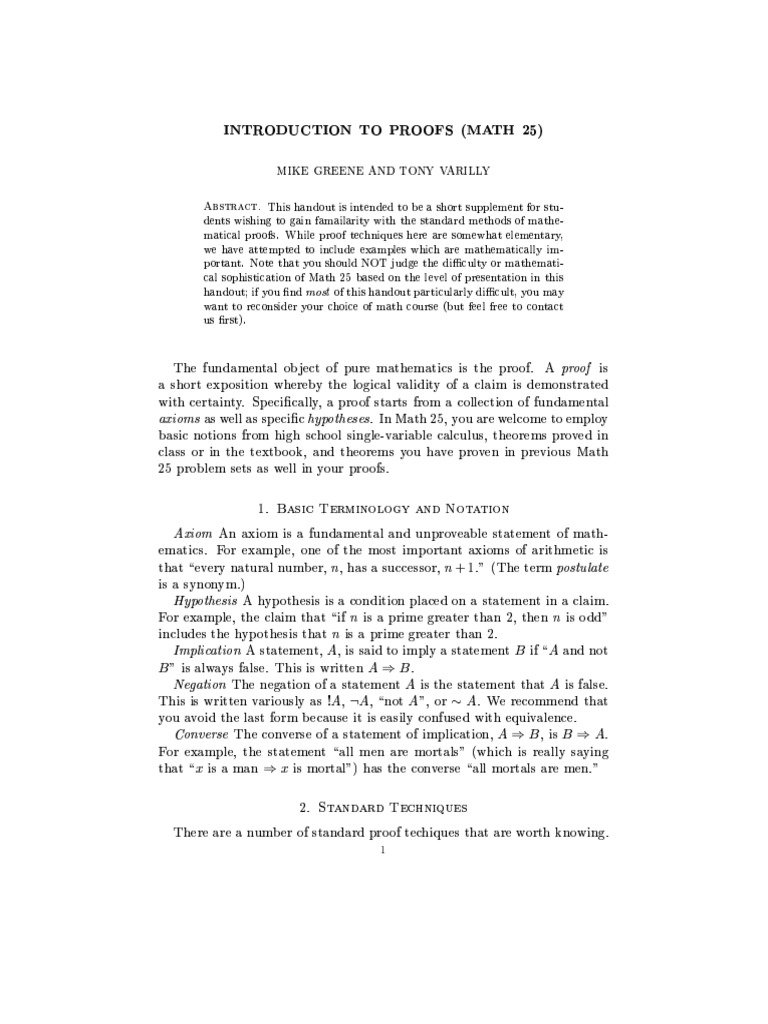Intro Proofs | PDF