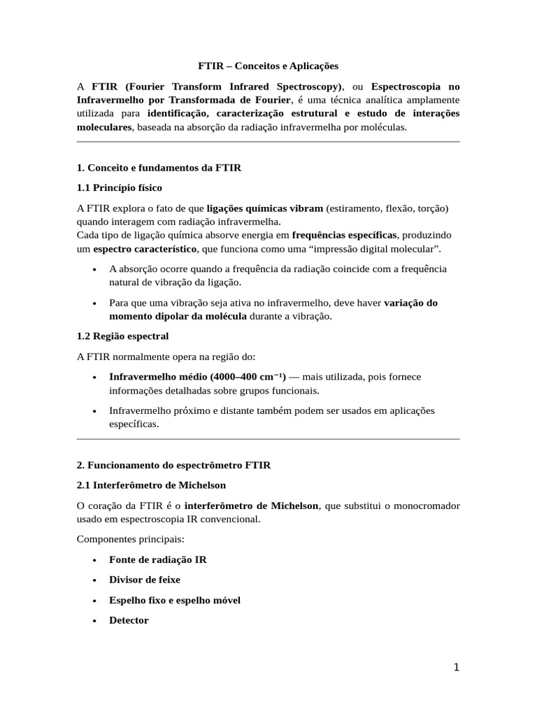 FTIR – Conceitos e Aplicações | PDF | Ciências Físicas | Física ...
