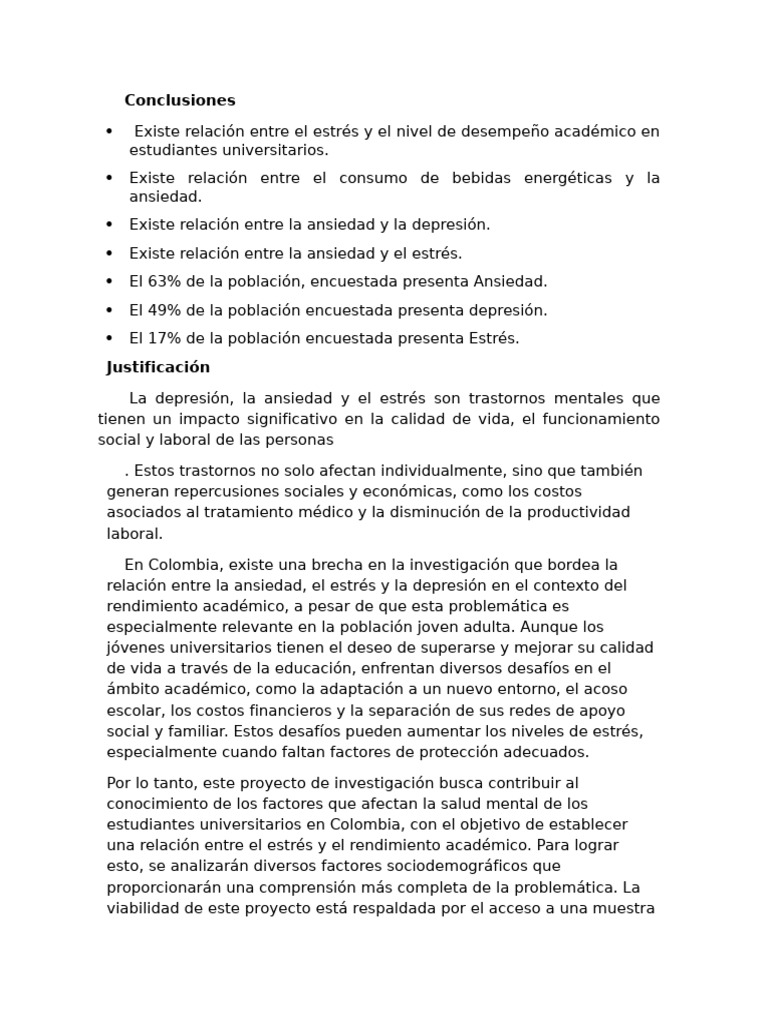 Estrés y Salud Mental en Universitarios | PDF | Ansiedad | Depresión ...
