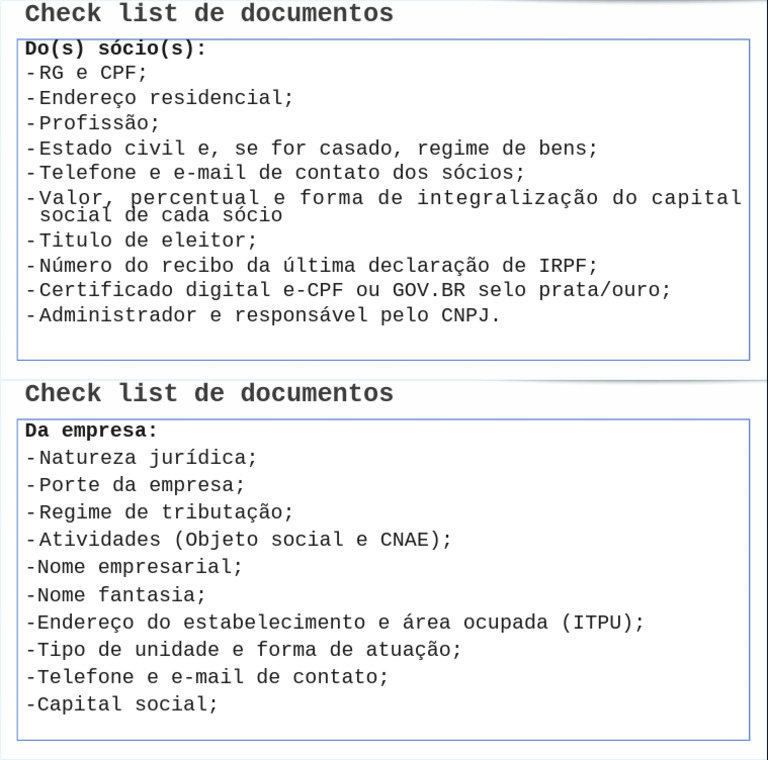 1. Chek List de Documentos - Abertura_cropped | PDF