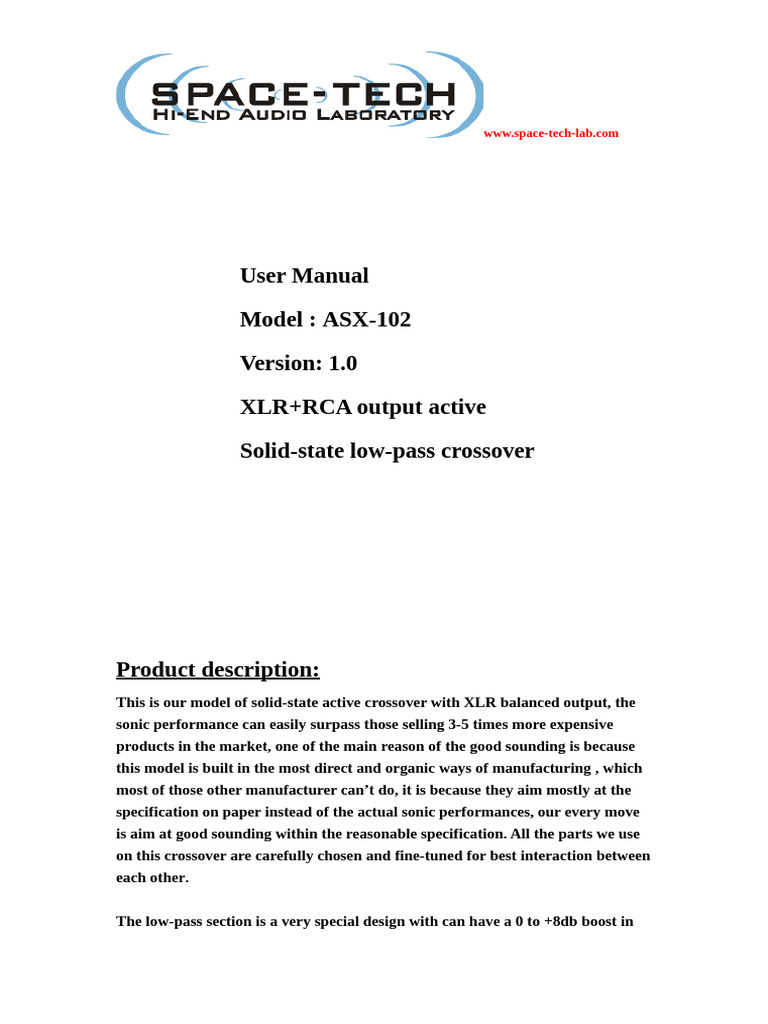 Manual ASX 102 | PDF