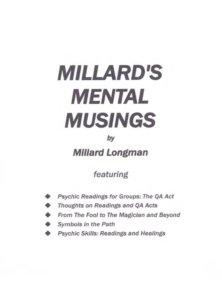 Millard Longman - Millards - Mental Musing | PDF | Mentalism