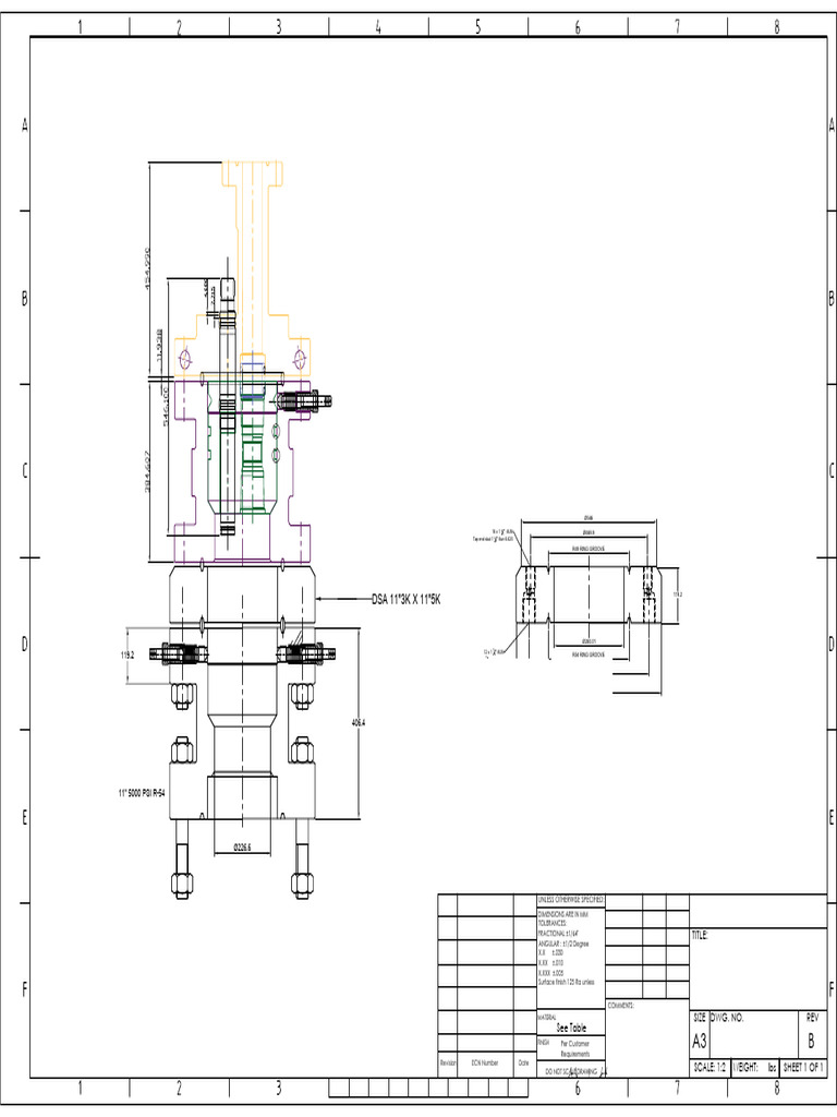 Drawing Adapter Wellhead | PDF | Mechanical Engineering