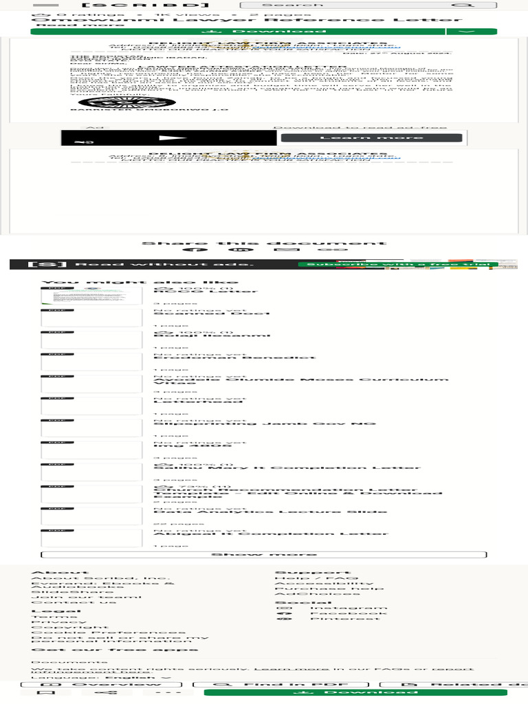 Omowunmi Lawyer Reference Letter PDF | PDF | Scribd