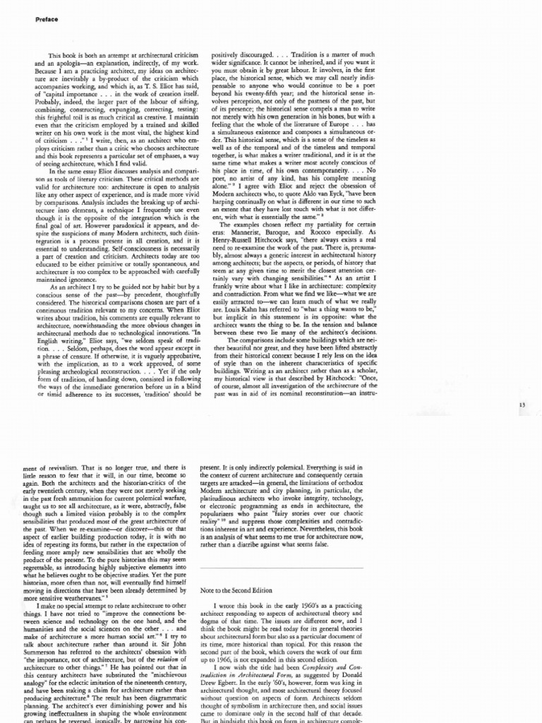Complexity and Contradiction in Architecture Preface | PDF