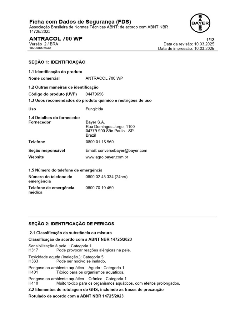 ANTRACOL | PDF | Toxicidade | Desperdício