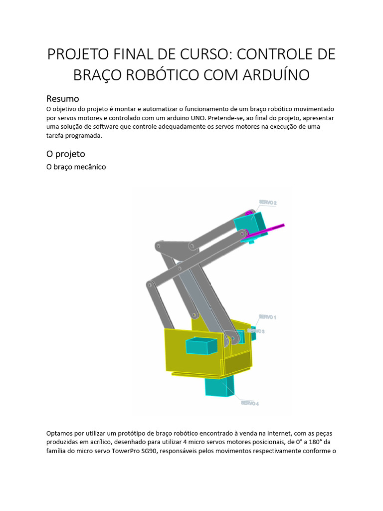 Controle de Braço Robótico com Arduino | PDF | Arduino | Engenharia da ...