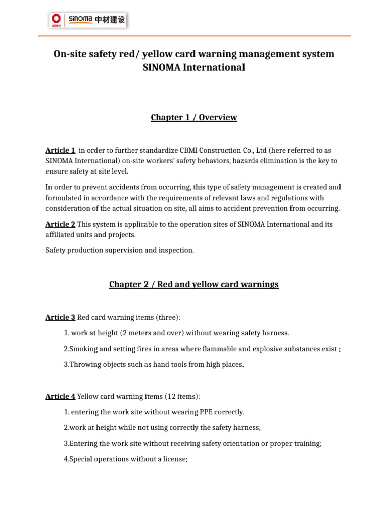 On-Site Safety Card Management System | PDF | Safety | Personal ...