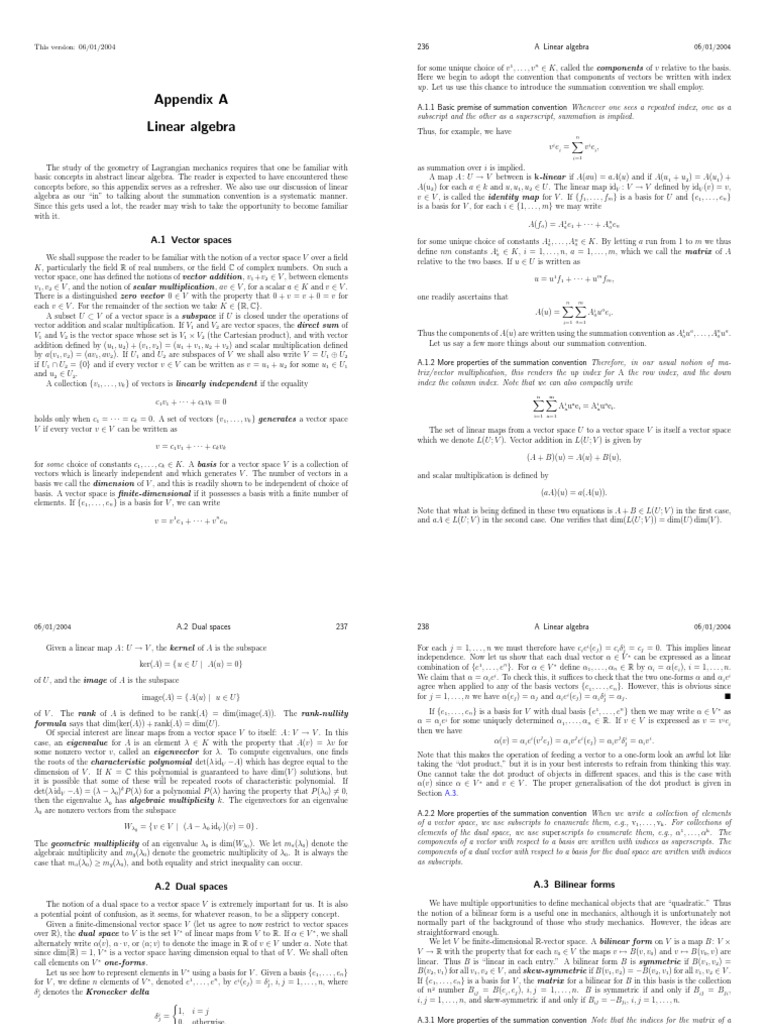 Appendix 1 | PDF | Eigenvalues And Eigenvectors | Vector Space