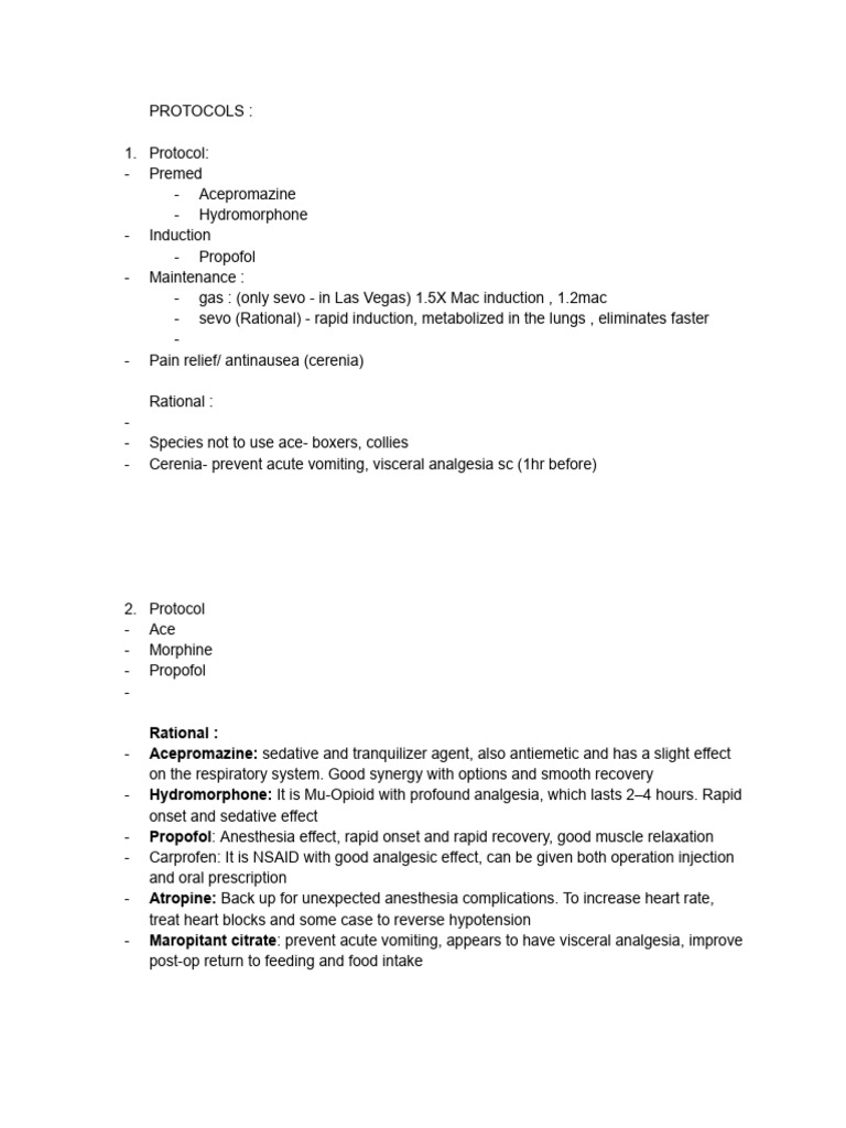 Anesthesia (Protocols, Qs)or | PDF | Anesthesia | Analgesic