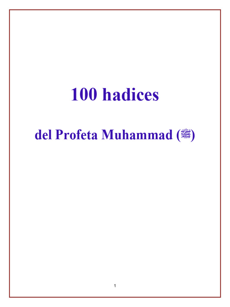 100 Hadices del Profeta Muhammad | PDF | Hadith | Mahoma