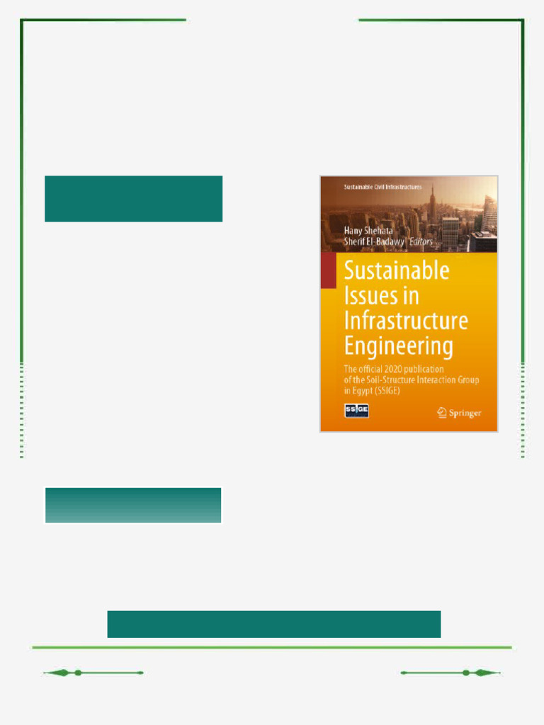 Sustainable Issues in Infrastructure Engineering: The official 2020 ...