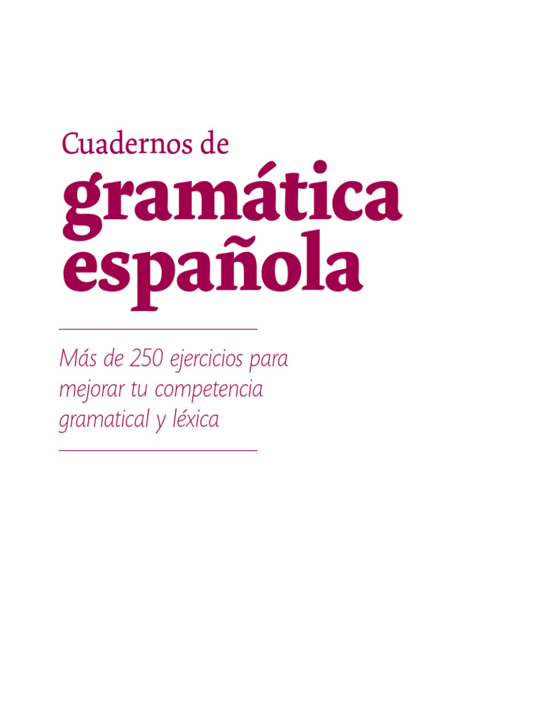 Cuadernos de Gramática Española A1-B1 Muy Bueno | PDF | Adjetivo ...