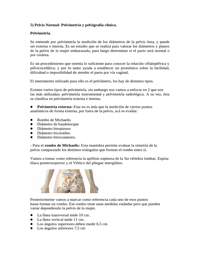 Pelvimetría y Pelvigrafía en Parto | PDF | Pelvis