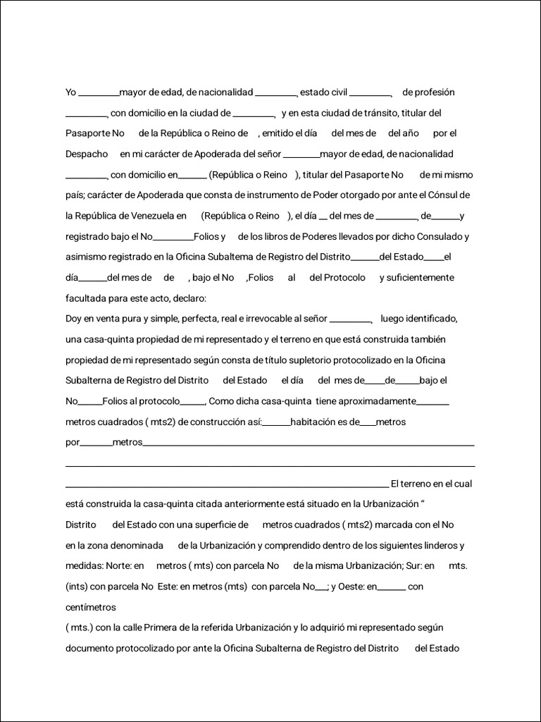Venta de Inmueble Con Poder de Extranjero | PDF