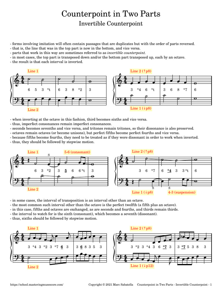 Invertible Counterpoint Techniques | PDF | Interval (Music) | Pitch (Music)